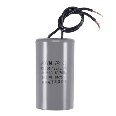 CBB60 Run Capacitor 18uF 450V AC 2 Wires for Air Compressor Water Pump ...