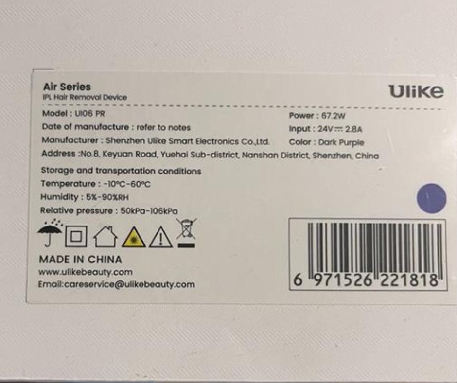 Ulike Air IPL Hair Removal Device in Purple- NEW IN BOX | eBay
