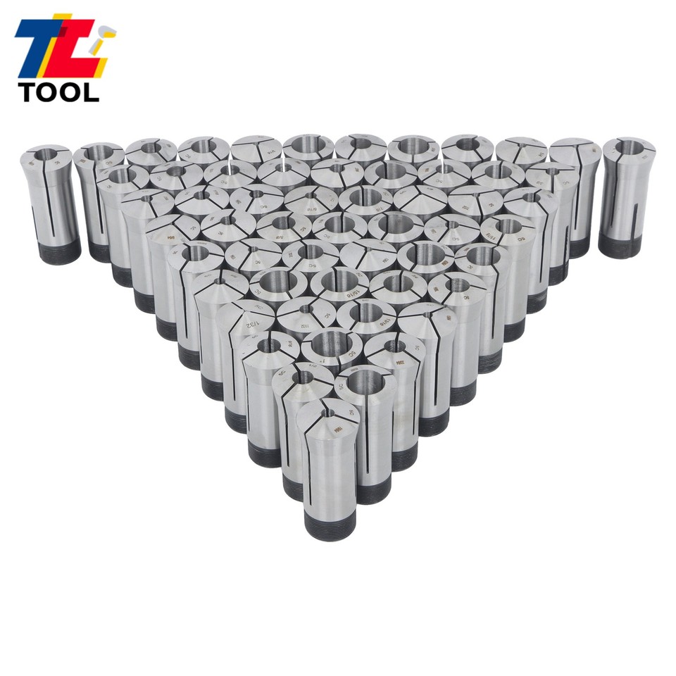 57 Pcs 5C ROUND Collet Set 1/8'' to 1'' by 64ths Machinist Tool Set ...