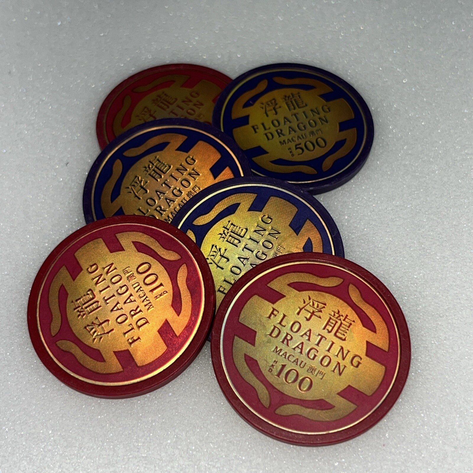 Floating Dragon Chips Lot Of 6 HK $100, $500 - James Bond Skyfall | eBay