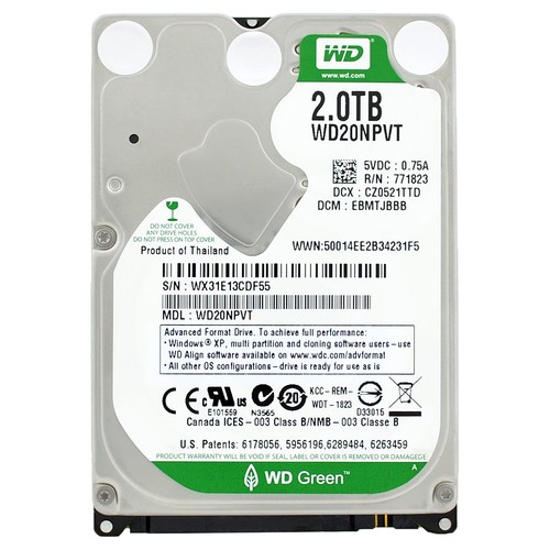 WD Green WD20NPVT 2TB 8MB 5400U / Min 2.5" SATA II | eBay