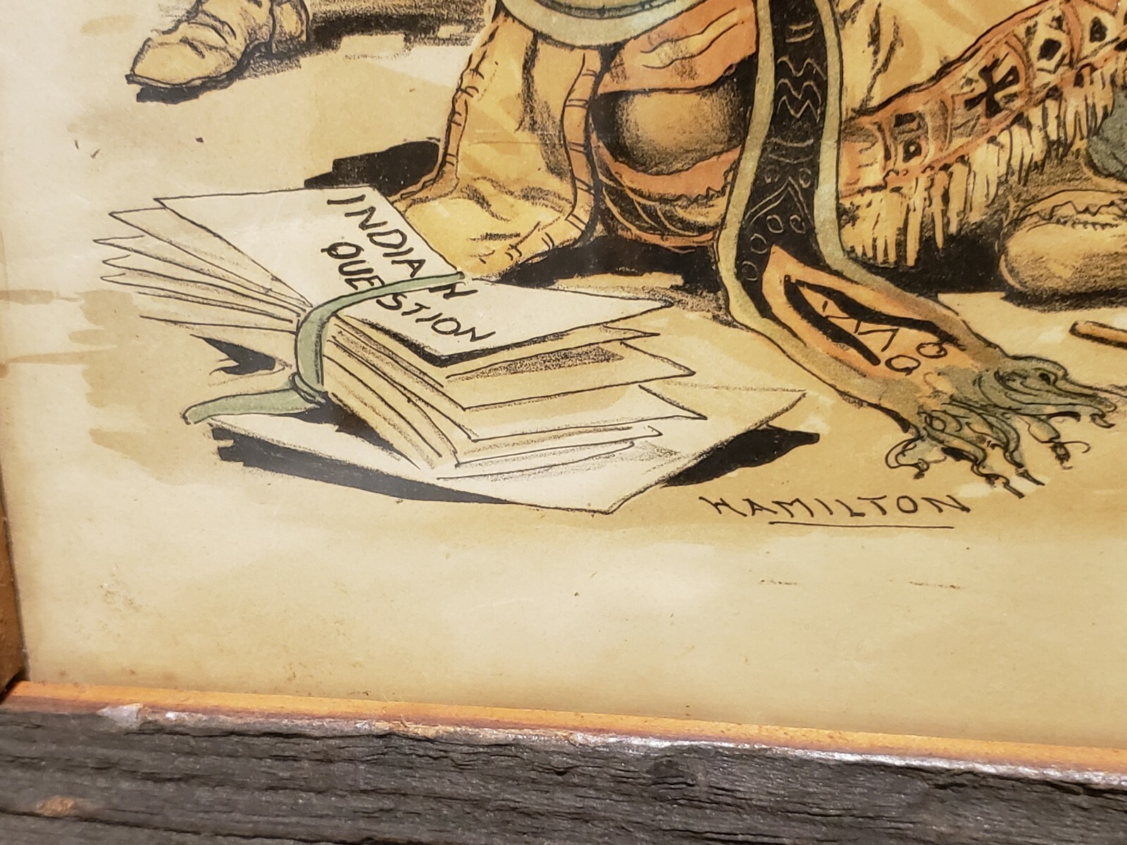 Antique Grant Hamilton Framed Political Cartoon Lithograph Sackett ...