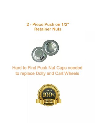 2 Pack, 1/2" Push On, Pal Cap Nuts, Roller Shafts - Cap Nut - Wheel ...