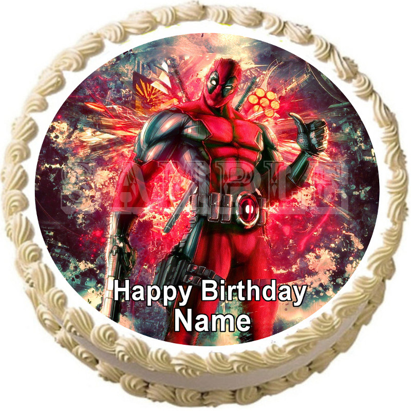 DEADPOOL Party Edible Cake topper image | eBay