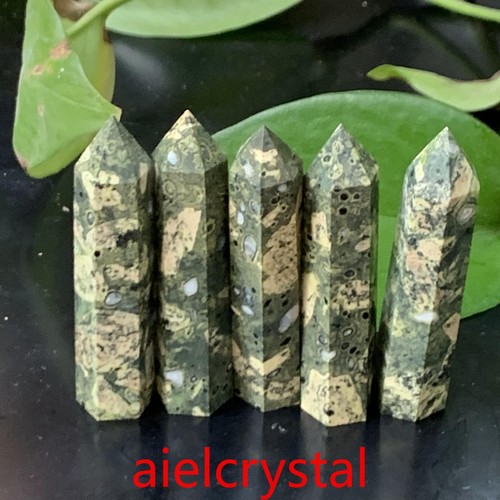 Natural Green snowflake quartz crystal obelisk wand point Healing 5-6cm ...