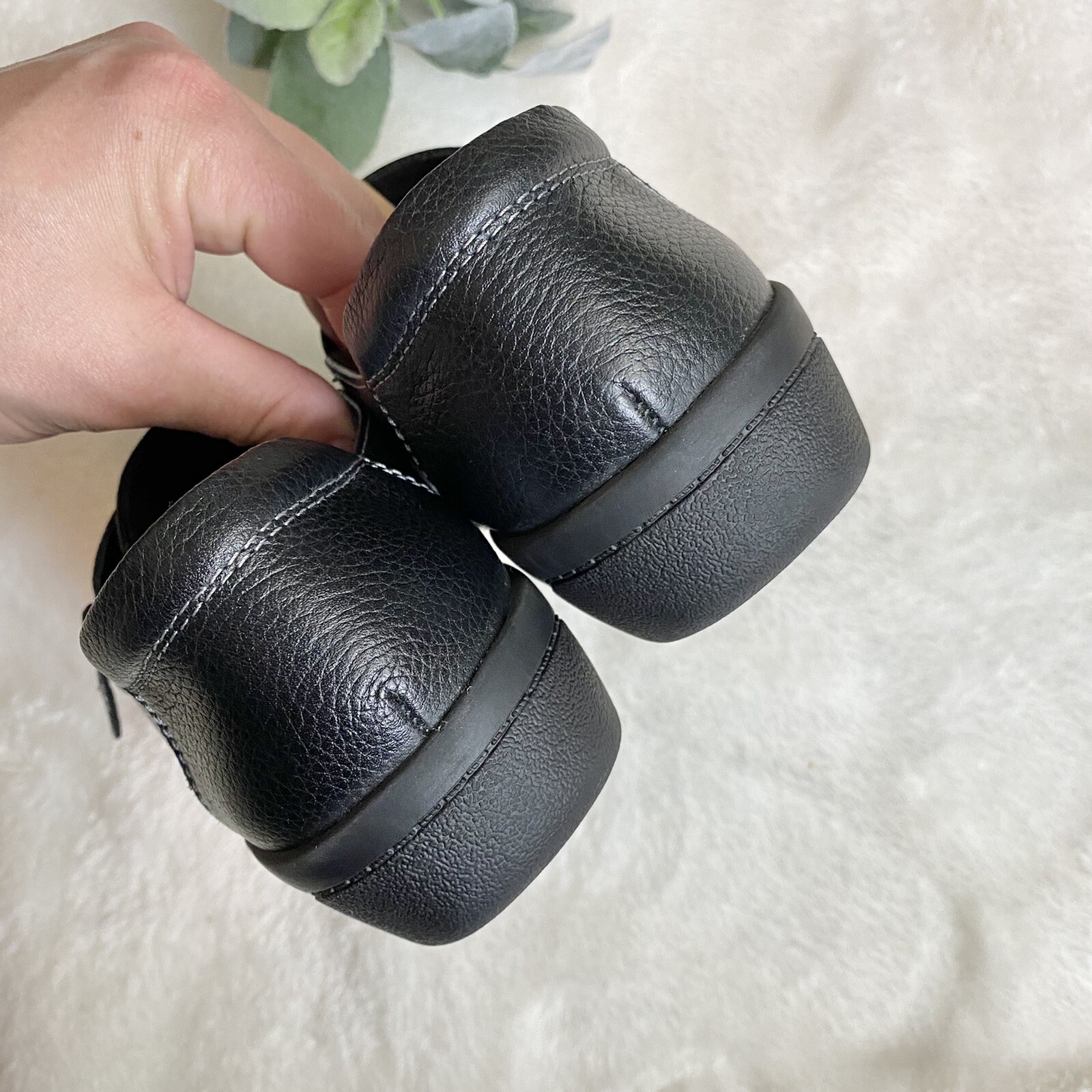 Clarks Collection Cheyn Madi Leather Slip On Shoes Black Pebbled Casual ...