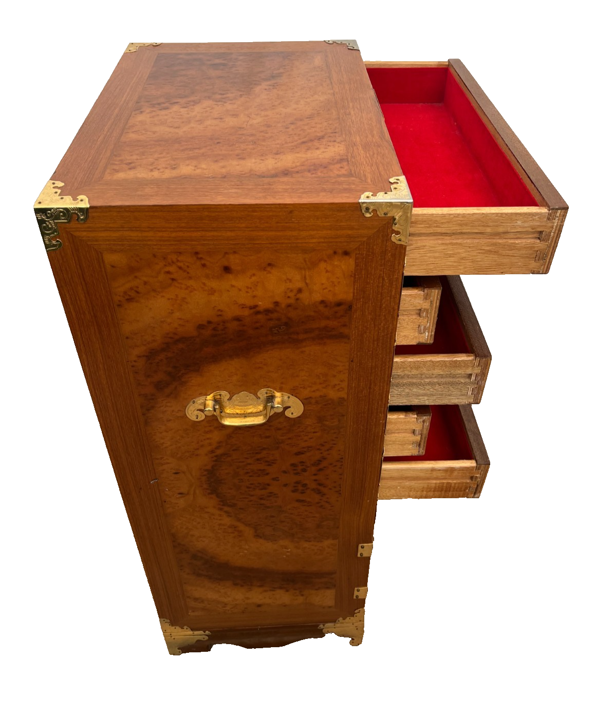 Vintage Korean Elm Burl Brass Bound Bandaji Scholars Chest Wedding ...