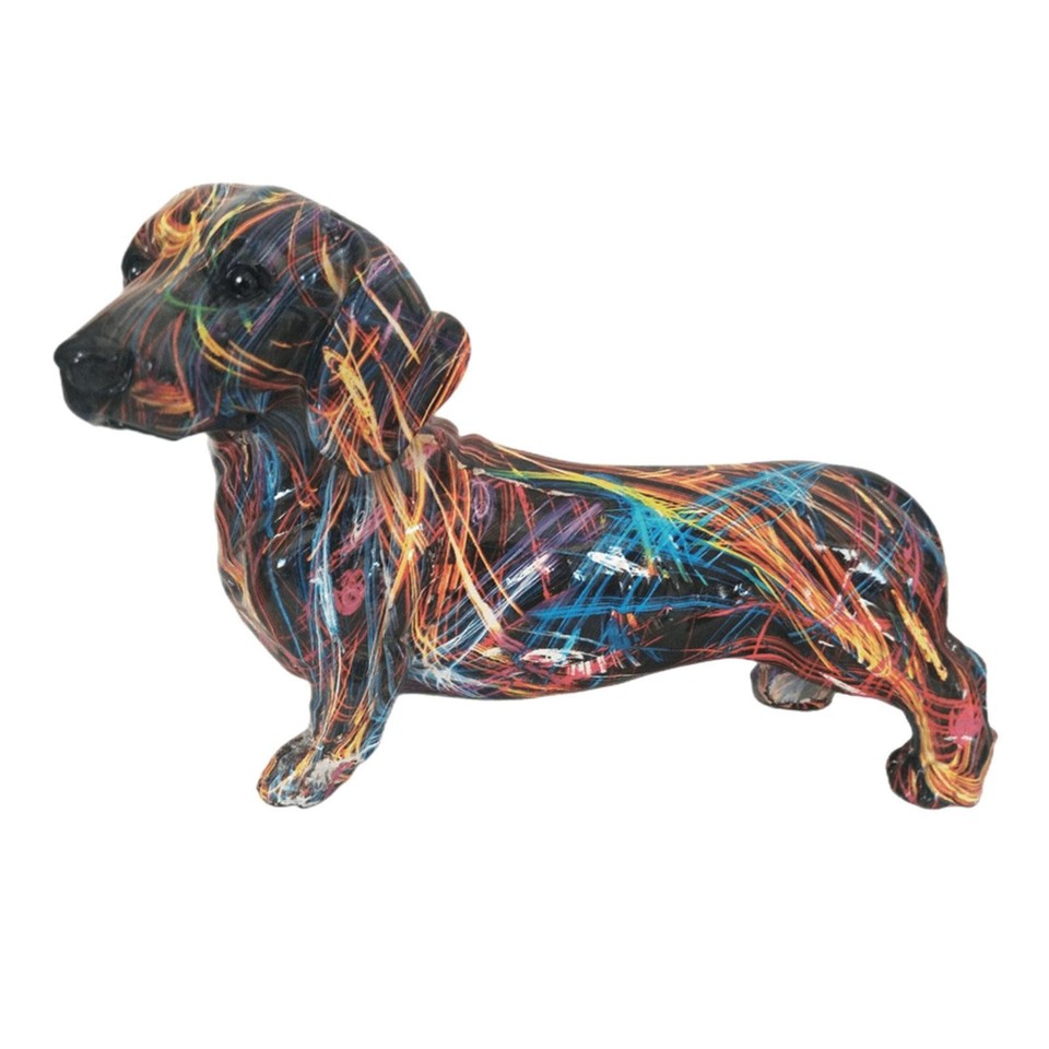 Dog Figurines Dog Statue Desktop Figurines Creative Dachshund Dog ...