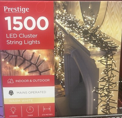 Prestige 1500 LED Cluster String Lights INDOOR OUTDOOR MAINS OPERATED ...