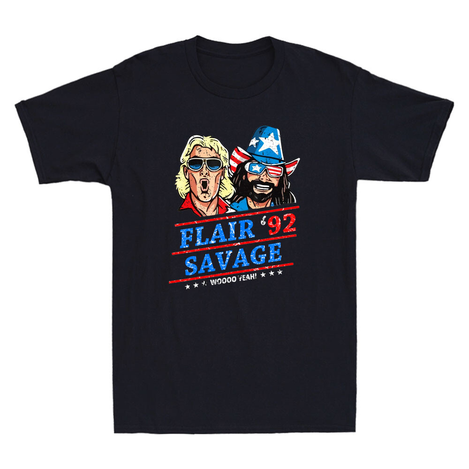 Flair and Macho Man Randy Savage Woo Yeah Funny Wrestling Vintage Men's ...