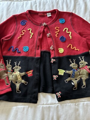Vintage Women’s Womens Petite Size Small S PS Onque Christmas Sweater ...