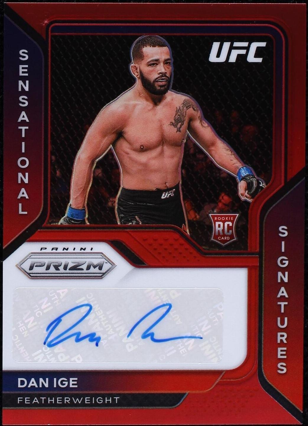 2021 Panini Prizm UFC - Sensational Signatures Dan Ige #SS-DIG Red ...