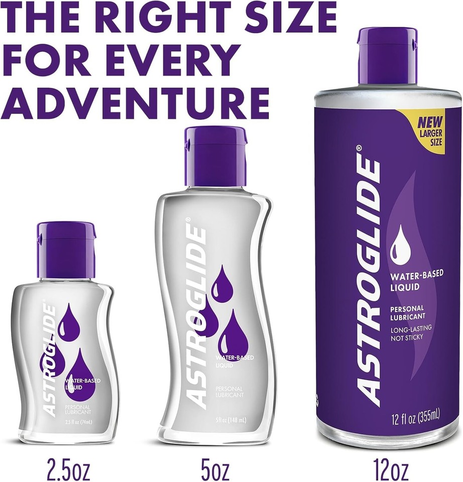 Astroglide Water Based Lube 2.5oz Liquid Personal Lubricant for Long ...