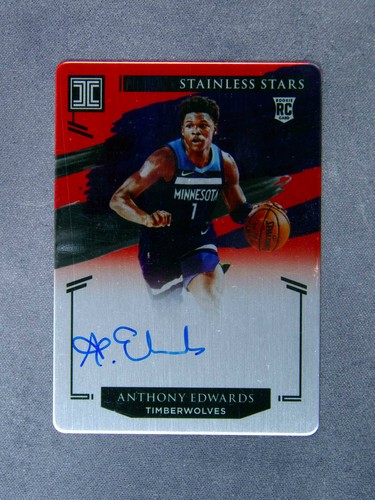 2020-21 Panini Impeccable Anthony Edwards RC Rookie Stainless Stars ...