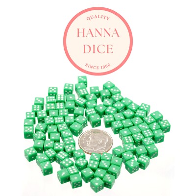 New 5mm Deluxe 100 MINI Dice Green RPG Game Tiny D6 Set | eBay