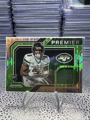 ELIJAH MOORE 2021 PRIZM PREMIER ROOKIE PATCH NEON GREEN PULSAR RC Q1247 ...
