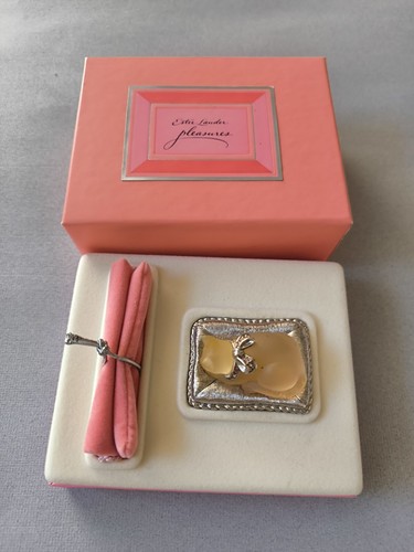 Vintage Estee Lauder Pleasures Solid Perfume Compact Cat's Meow Boxed ...