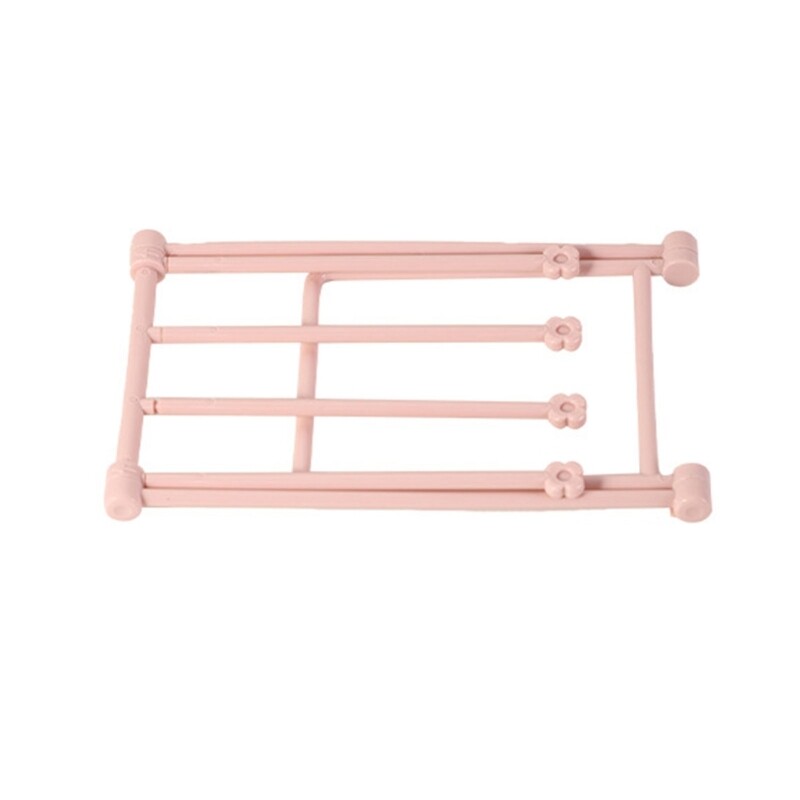 Foldable Display Rack Vertical Pink Display Shelf Desktop Storage Rack ...
