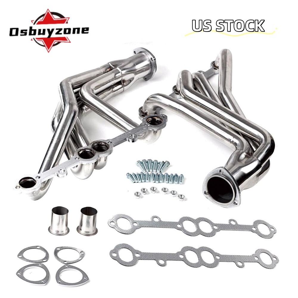 Stainless Steel Exhaust Headers Kit Polished for 1963-1981 Chevy ...