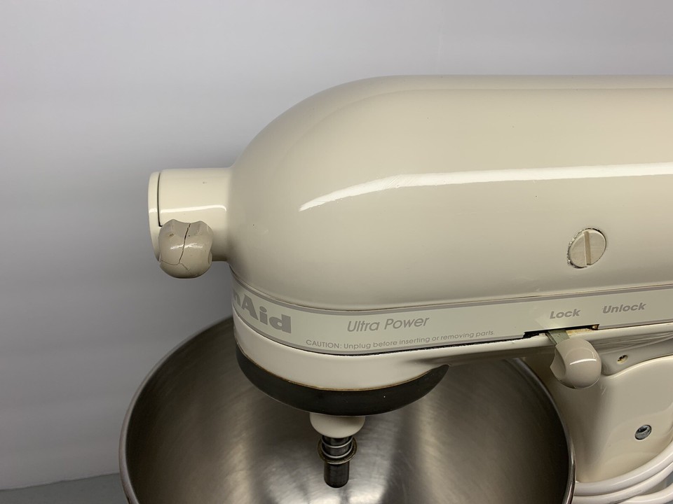 KitchenAid KSM90 Mixer Cream Color With Stainless Bowl Beater And Wire ...