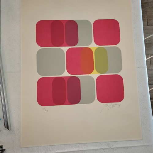 Op Art Retro HUGO ARAPE 1975 Limited Edition 126/150 Venezuelan Artist ...