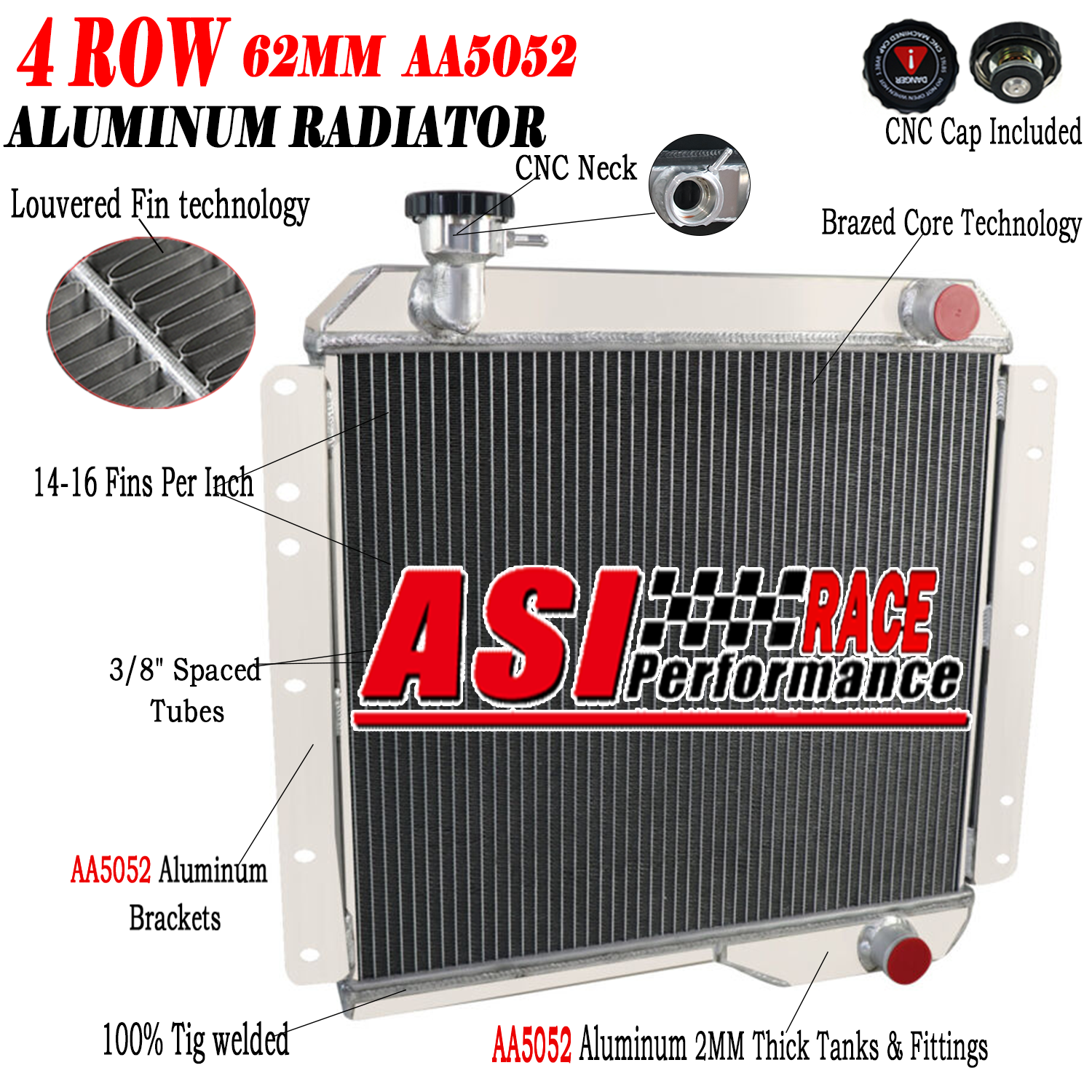 4 ROW Aluminum Radiator Fit Toyota LAND CRUISER HJ45 HJ47 H 2H 3.64.0 ...