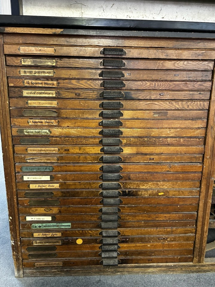 Hamilton MFG 50 CO Drawer Typeset Blueprint Printers Cabinet Antique ...