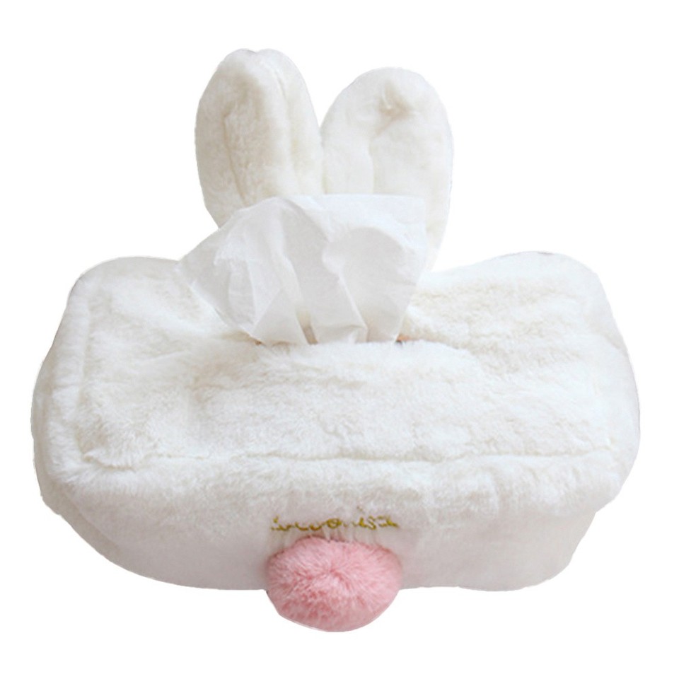 Cute Fuzzy Tissue Box Cover Square with Storage Funny Holder Paper ...