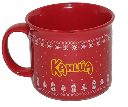 Kahlua Coffee Liqueur Christmas Mug Red w/White Snowflakes, Snowmen ...