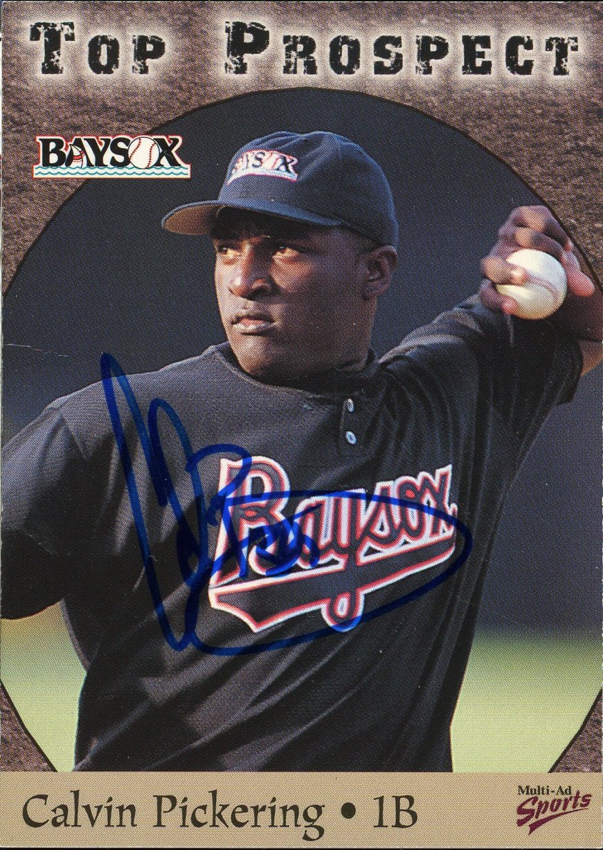 1998 Bowie BaySox CALVIN PICKERING Signed Card autograph AUTO ORIOLES ...