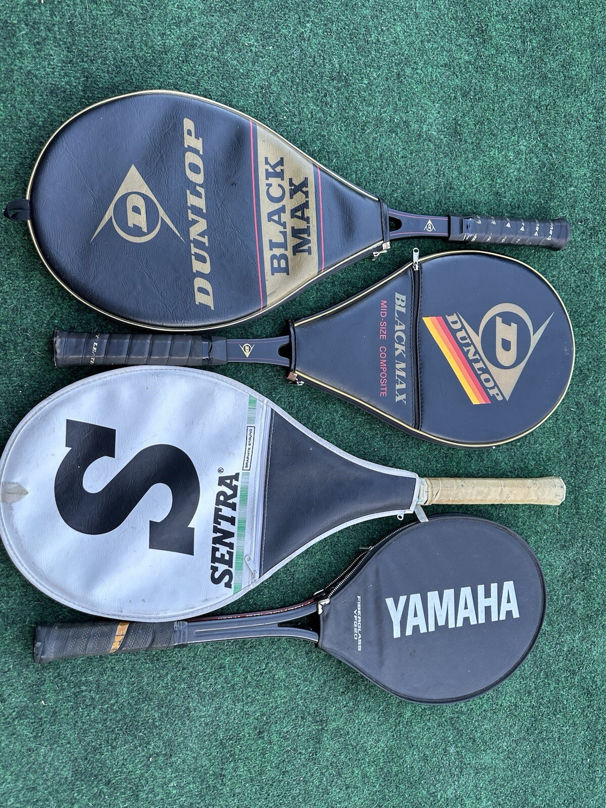 Lot of 4 Vintage Tennis Raquet - Sentra / Yamaha / Dunlop Black Max | eBay