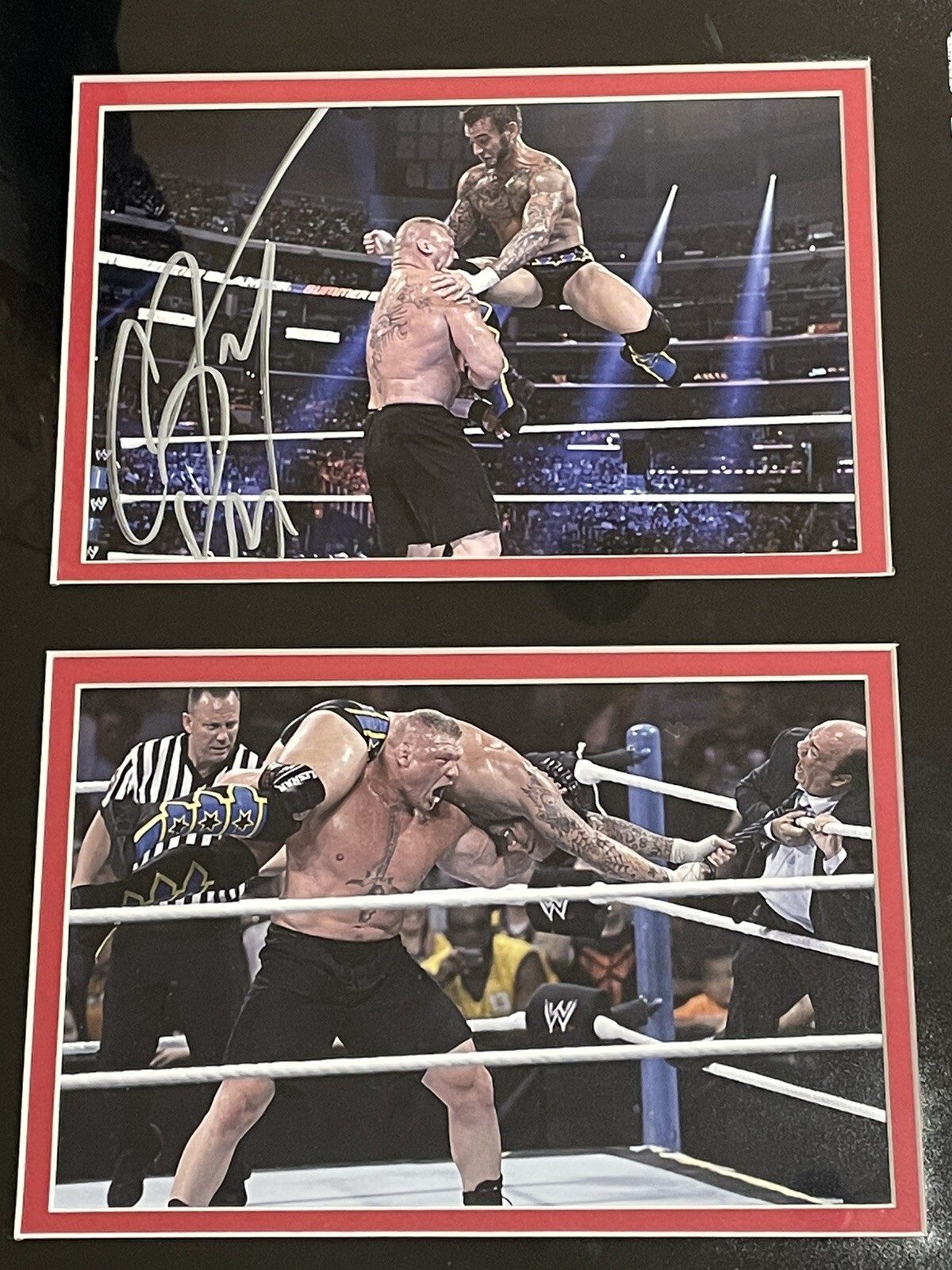 Autograph Signed WWE Summerslam Best CM Punk Vs Beast Brock Lesnar 53/ ...
