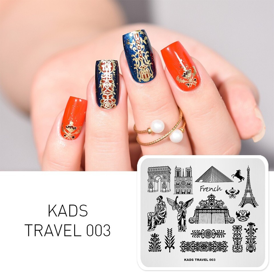 KADS Nail Stamping Plates Travel Theme Image Stamp Templates Printing ...