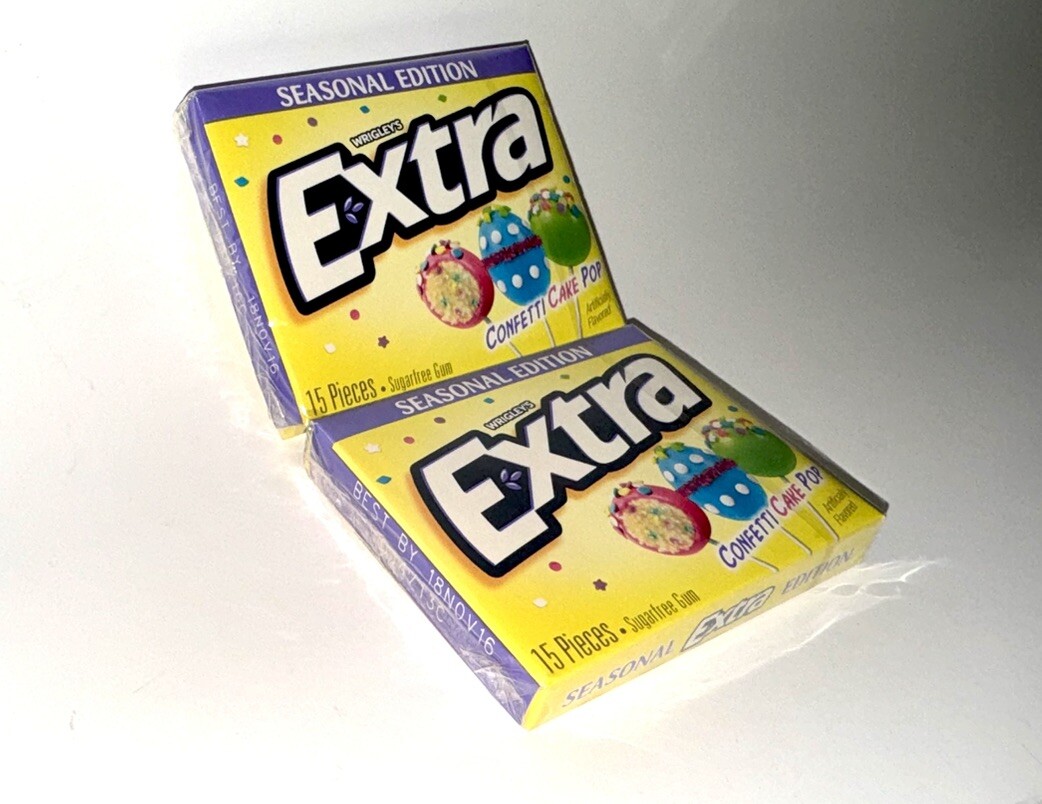 Lot of 2 Vintage Wrigley’s SugarFree Gum Confetti Cake Pop Discontinued ...