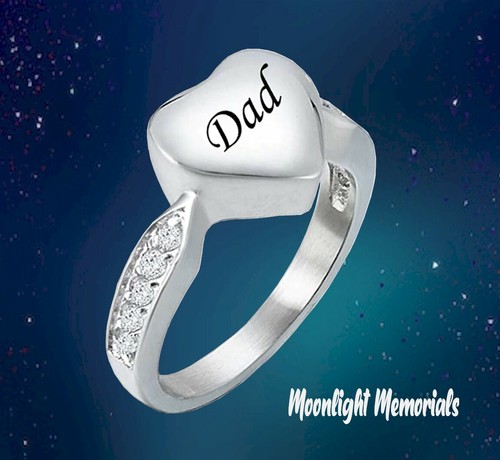 New Dad Heart Crystal Cremation Ash Urn Memorial Keepsake Ring | eBay
