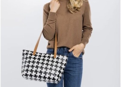 Thirty-one City Scene Bag Houndstooth Pebble Tote NEW | eBay
