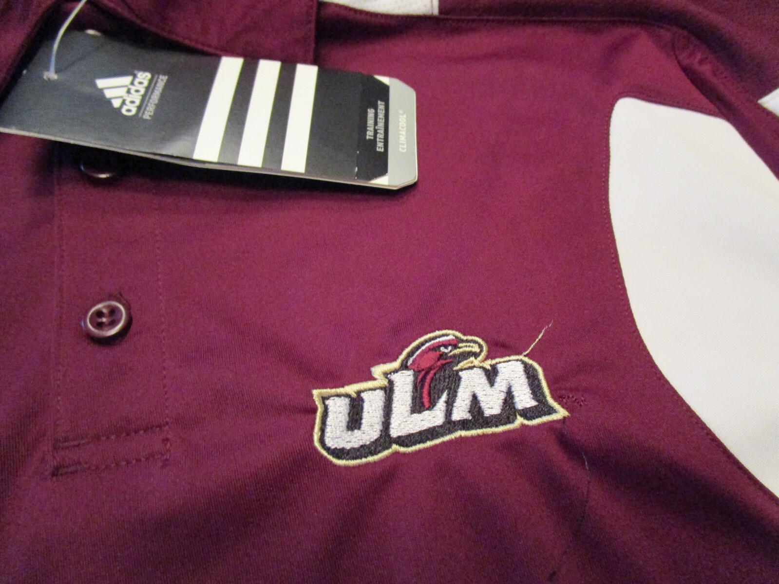 NCAA ULM UNIVERSITY LOUISIANA-MONROE WARHAWKS ADIDAS POLO SHIRT S/S ...