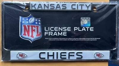 KANSAS CITY CHIEFS NFL Officially Licensed Metal Chrome Auto License ...