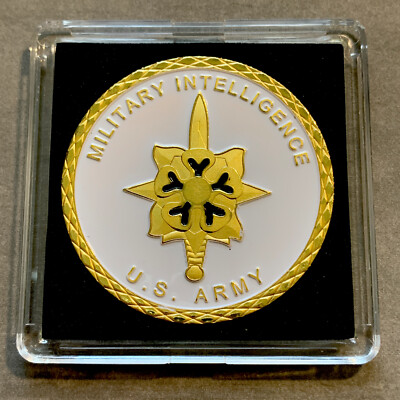 US Army MILITARY INTELLIGENCE Challenge Coin w Case | eBay