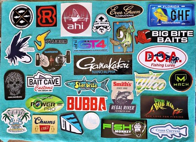 29+ - DIFFERENT & AUTHENTIC - SPORT FISHING DECALS LOT - OFFSHORE VINYL ...