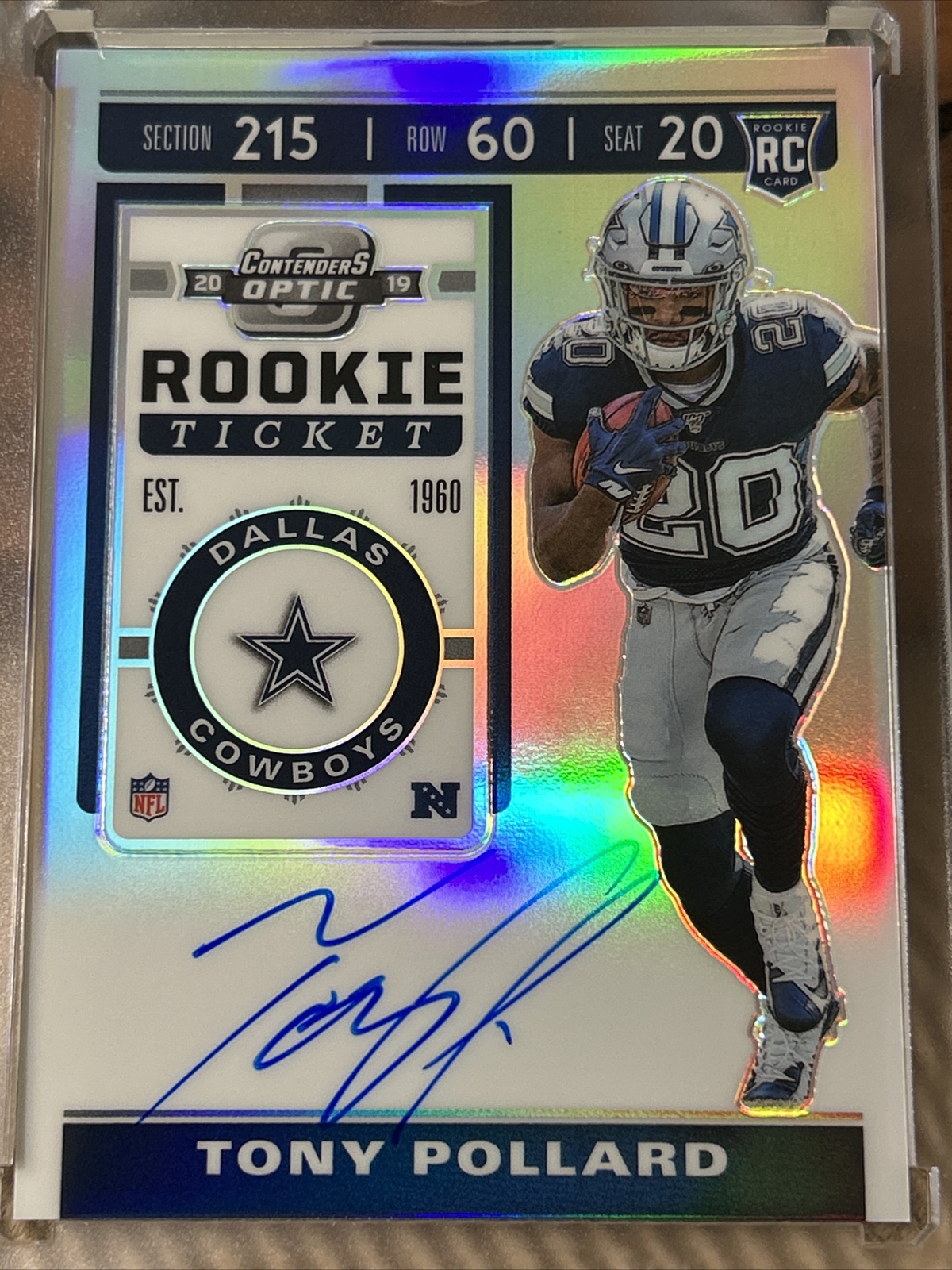 2019 Contenders Optic Rookie Ticket Tony Pollard#139 Auto RC ...