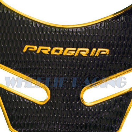 2-TONE CHROMED GOLD PRO GRIP FUEL TANK PAD+8" 3DLOGO+GSXR EMBLEM ...