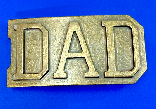 DAD Block Letter Initial Fathers Day Gift Brass Tone Vintage Belt ...