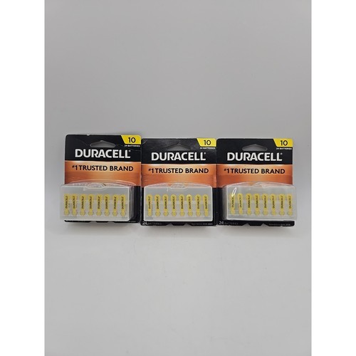 Lot of 3 Duracell Hearing Aid Batteries Size 10 Expired 2024 Value Pack ...