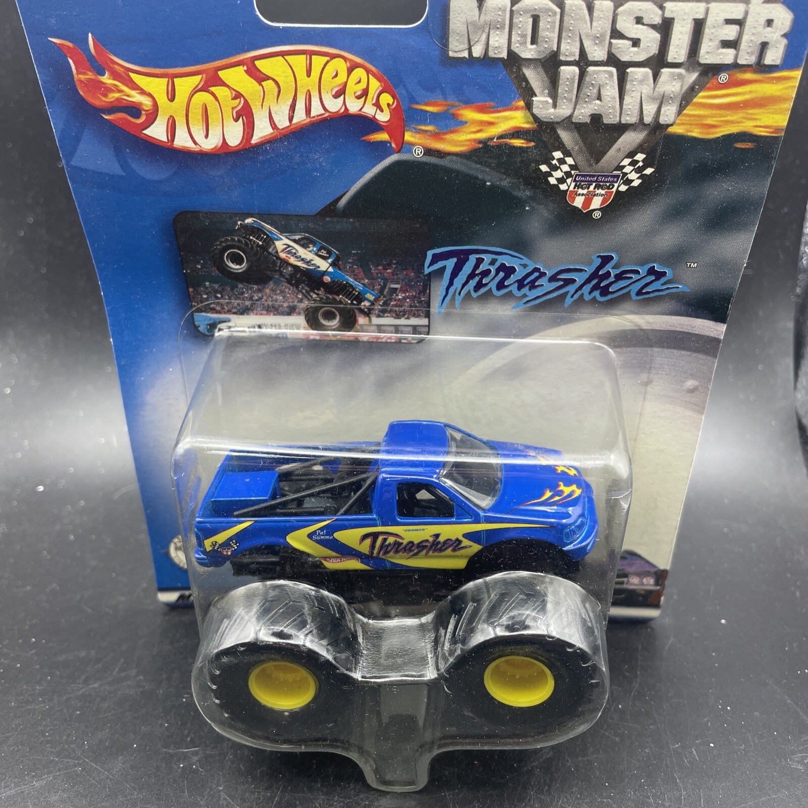 2002 Hot Wheels Monster Jam Thrasher 1:64 Truck Blue small hubs | eBay