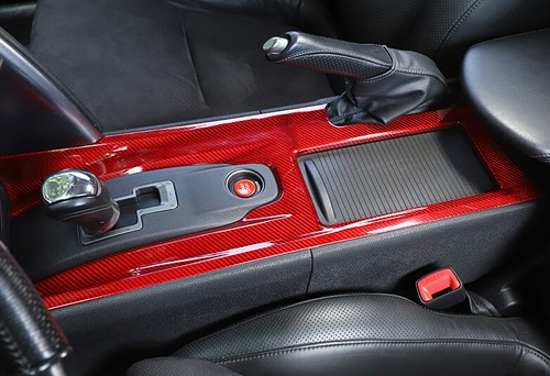 For Nissan GTR R35 09-16 Red Carbon Fiber Central Control Gear Shift ...