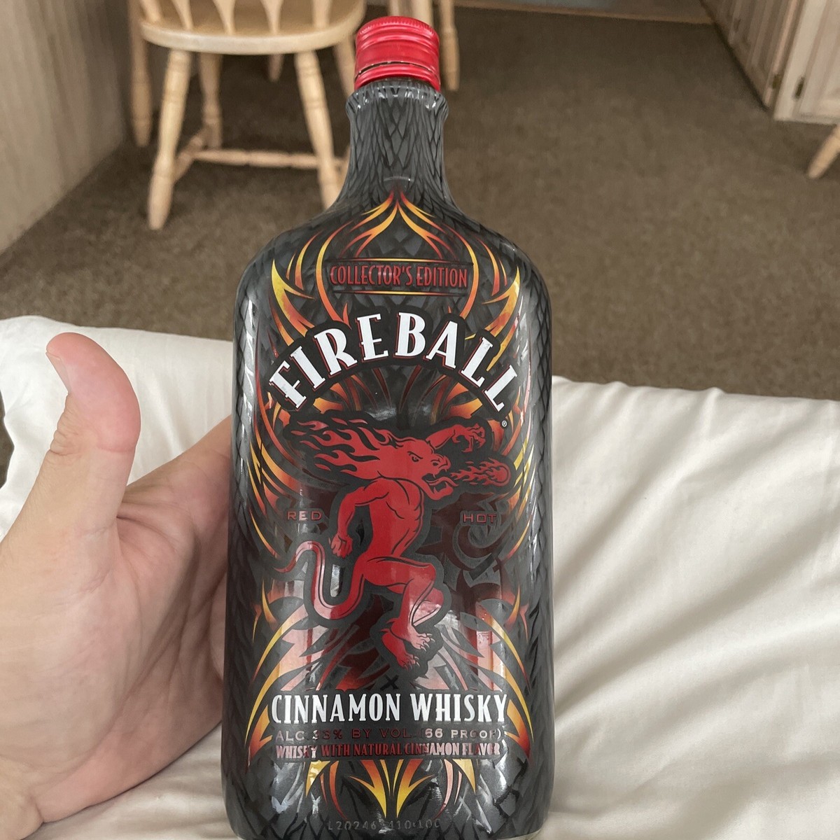 Original Fireball Whiskey Bottle Jack Daniels Tennessee Fire Whiskey