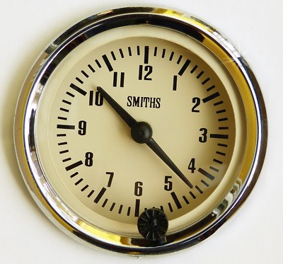 Genuine Smiths 12V Classic Car Clock Chrome Bezel & Magnolia /Cream ...