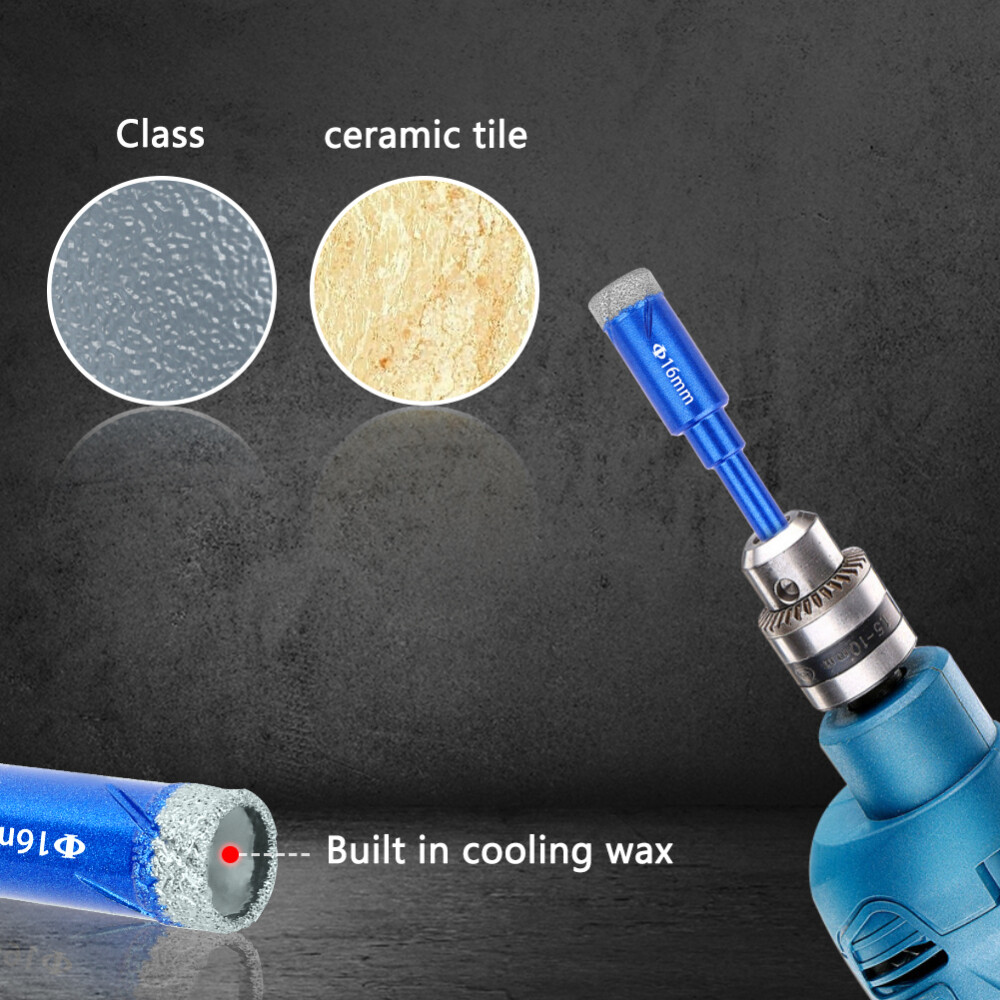 6/8/12/16mm Diamond Drill Core Bit Dry Holesaw Cut Marble Granite Tile ...