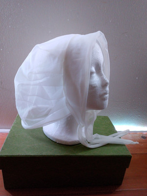 Vintage Victorian Head Scarf Cap Bonnet Hat White Sheer Nylon | eBay